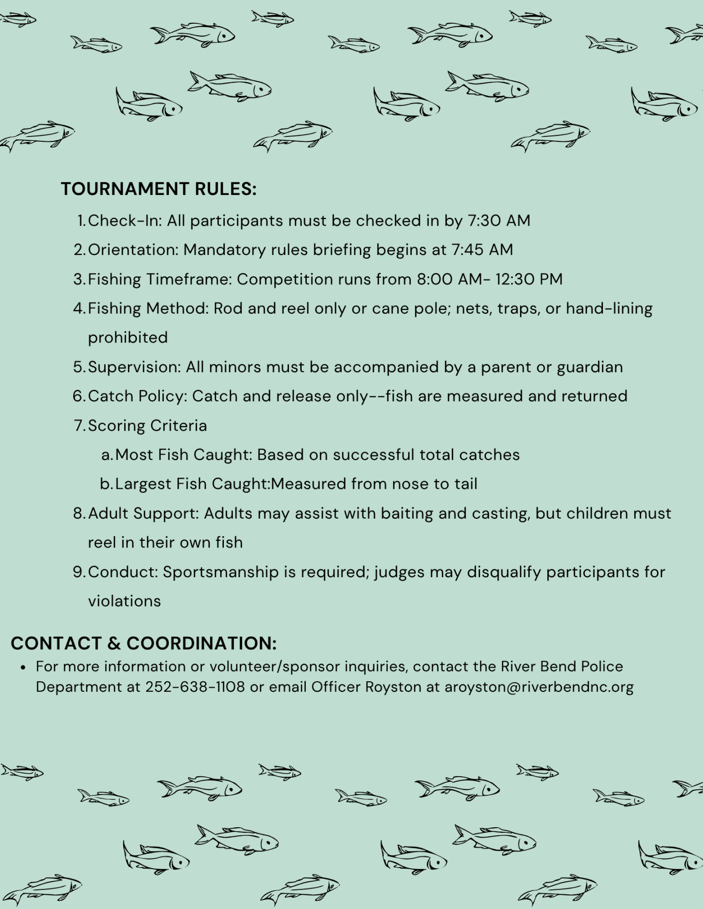 Fishing With A Cop Kids' Tournament | Town of River Bend, NC