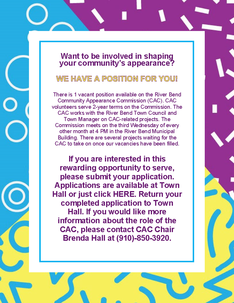 Advisory Boards | Town of River Bend, NC